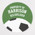 Soccer ball label with kid name | Zazzle