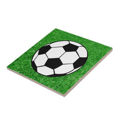 Soccer Ball On Lawn Ceramic Tile | Zazzle