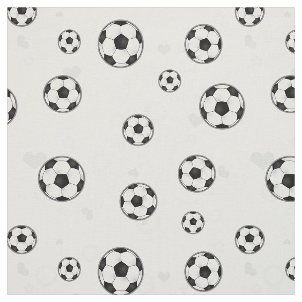 Soccer balls pattern fabric | Zazzle.com