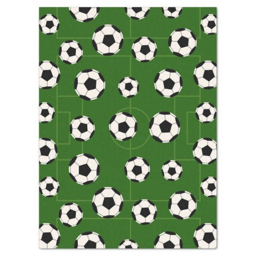 Soccer ball pattern hemed party tissue paper | Zazzle
