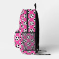 Soccer Ball Pattern Pink Printed Backpack | Zazzle