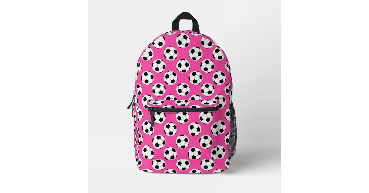 Soccer Ball Pattern Pink Printed Backpack | Zazzle