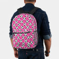 Soccer Ball Pattern Pink Printed Backpack | Zazzle