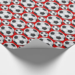 Soccer Ball Pattern Wrapping Paper | Zazzle