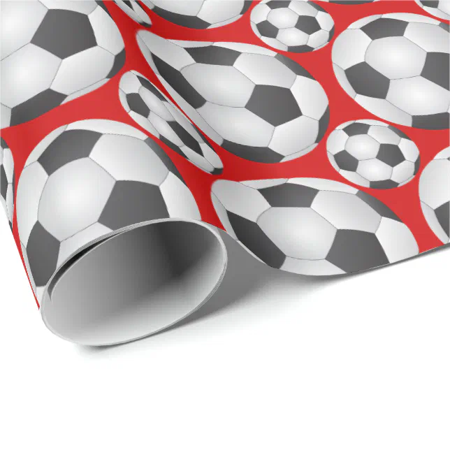 Soccer Ball Pattern Wrapping Paper | Zazzle