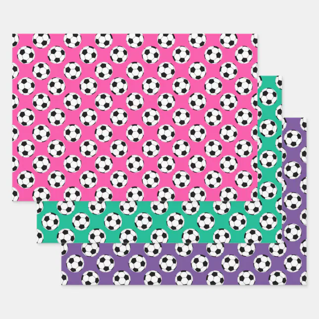 Soccer Ball Pattern Wrapping Paper Sheets | Zazzle