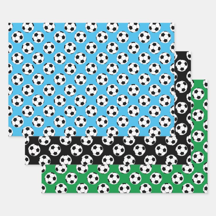 Soccer Ball Pattern Wrapping Paper Sheets | Zazzle