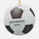 Soccer Ball Personalized Christmas Ceramic Ornament | Zazzle