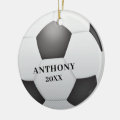 Soccer Ball Personalized Christmas Ceramic Ornament | Zazzle