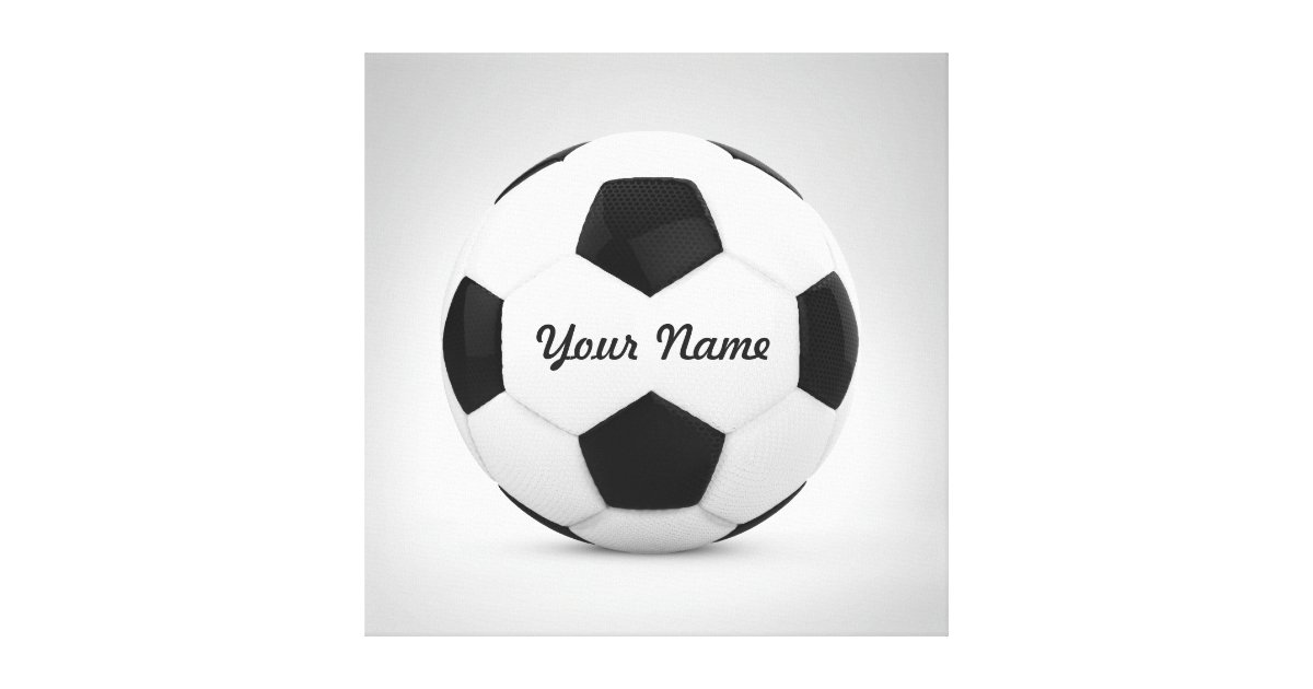 Soccer Ball Personalized Name Canvas Print | Zazzle