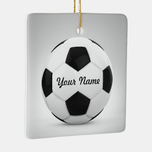 Soccer Ball Personalized Name Decor Ceramic Ornament | Zazzle