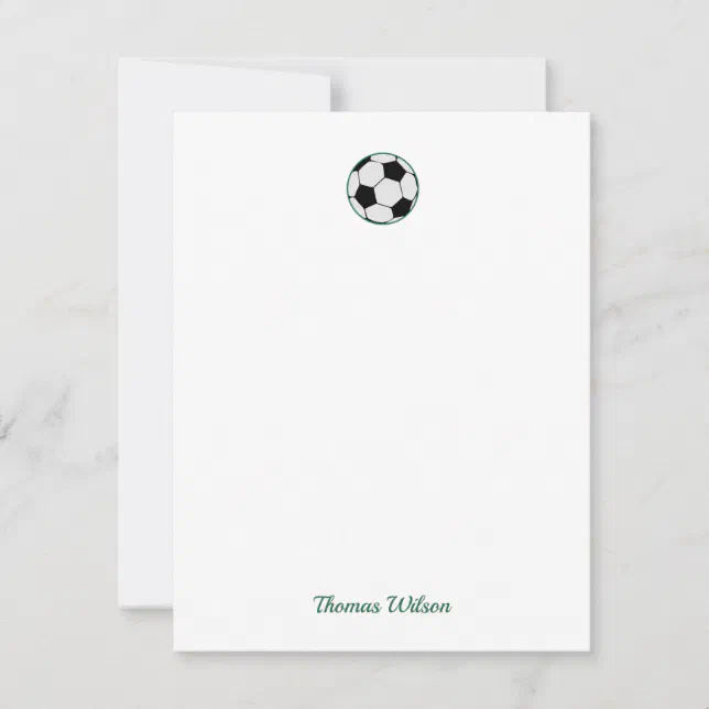 Soccer Ball Personalized Note Card | Zazzle