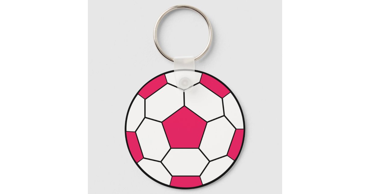 Soccer Ball Pink Keychain | Zazzle