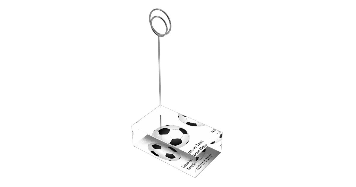 Soccer Ball Place Card Holder with Custom Text | Zazzle