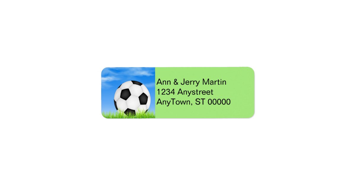 soccer ball return address label | Zazzle
