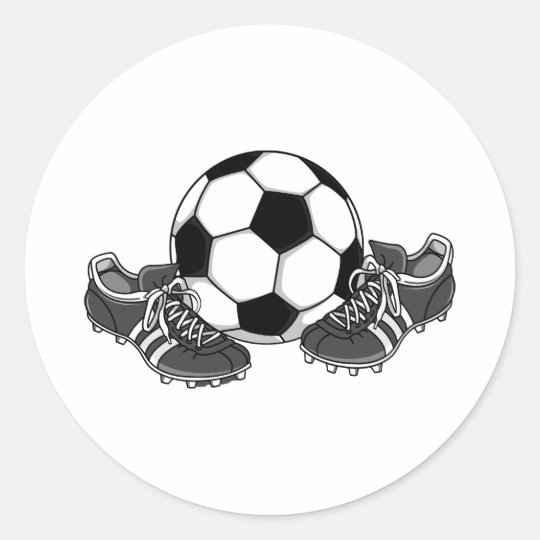 Soccer Ball Shoes Classic Round Sticker | Zazzle