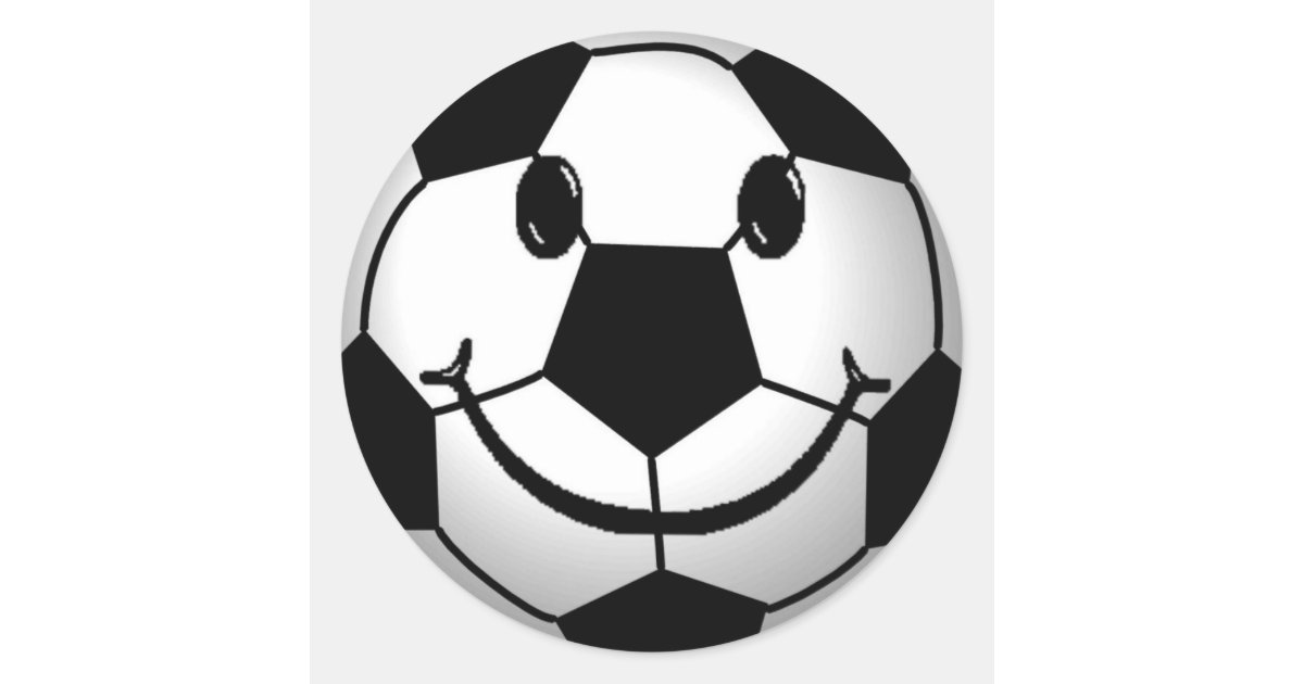 Soccer Ball Smiling Face Classic Round Sticker | Zazzle