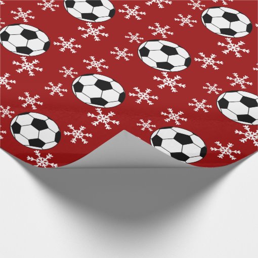 Soccer Ball Snowflake Holiday Wrapping Paper | Zazzle