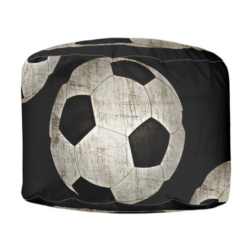 Soccer Ball Sport Black White Pouf | Zazzle