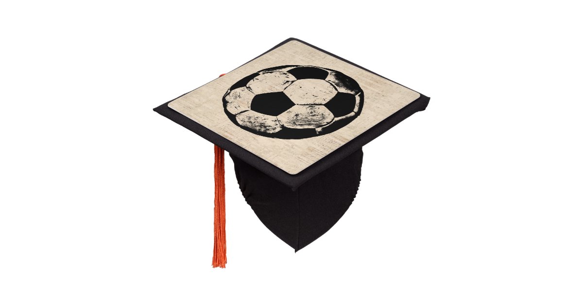 Soccer Ball Sports Art Vintage Soccer Graduation Cap Topper | Zazzle