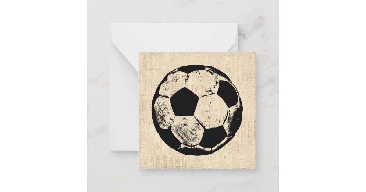 Soccer Ball Sports Art Vintage Soccer Note Card | Zazzle