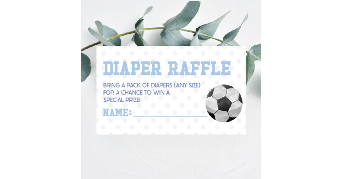 Soccer Ball Sports Baby Shower Diaper Raffle Enclosure Card | Zazzle