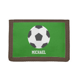 Soccer Ball Sports-Themed Kids Tri-fold Wallet | Zazzle