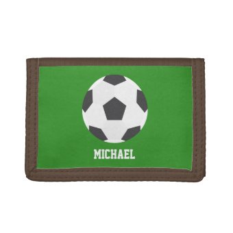 Soccer Ball Sports-Themed Kids Tri-fold Wallet | Zazzle