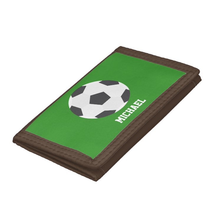 Soccer Ball Sports-Themed Kids Tri-fold Wallet | Zazzle