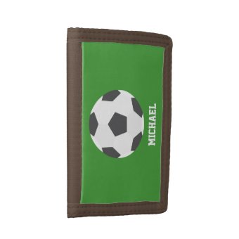 Soccer Ball Sports-Themed Kids Tri-fold Wallet | Zazzle