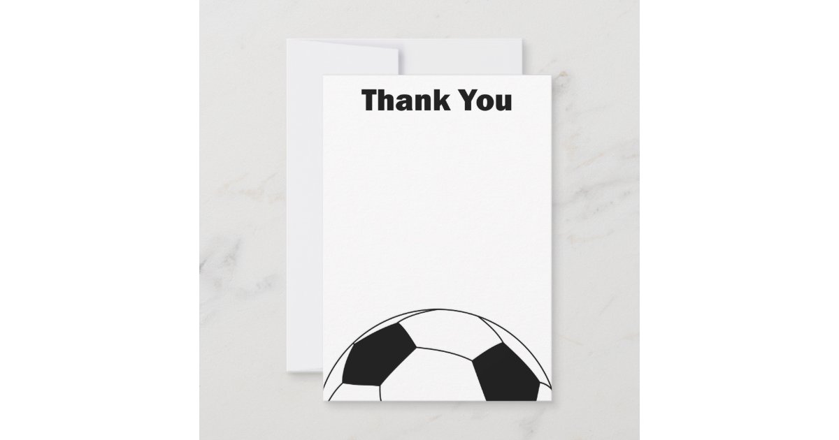 Soccer ball Thank you note cards | Zazzle