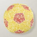 Soccer Ball Typography Calligram Round Pillow | Zazzle