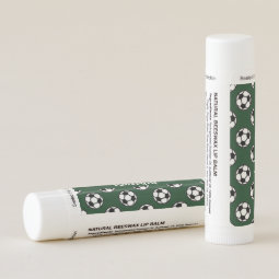 Soccer balls green pattern lip balm | Zazzle