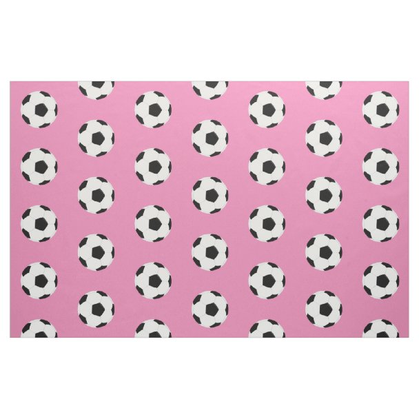 Soccer Ball Red Monogram Pattern Fabric | Zazzle