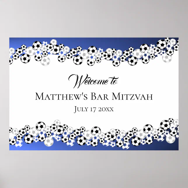 Soccer Bar Mitzvah Welcome Sign | Zazzle
