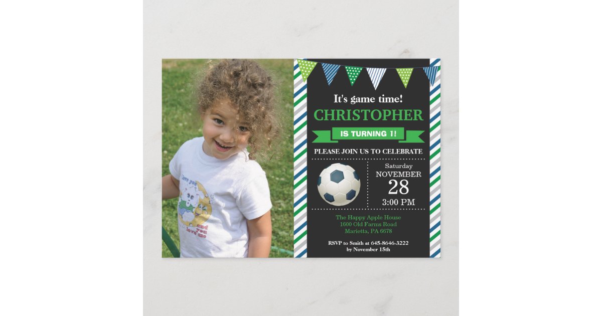 Soccer Birthday Invitation 1st Birthday Party | Zazzle.com
