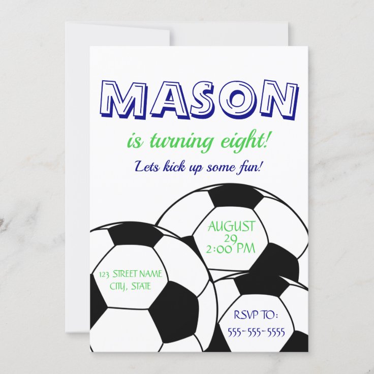Soccer Birthday Invitation - Blue | Zazzle