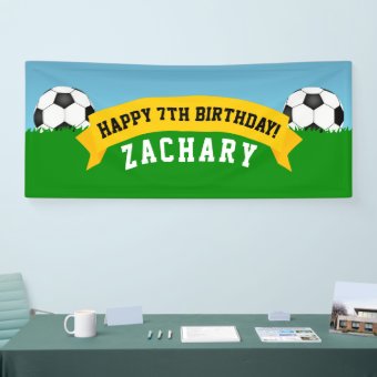 Soccer Birthday Party Banner | Zazzle