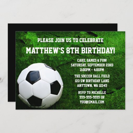 Soccer Birthday Party Invitation | Zazzle