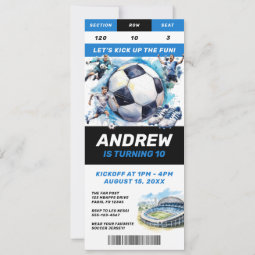 Soccer Birthday Party Invitation Ticket Stub | Zazzle