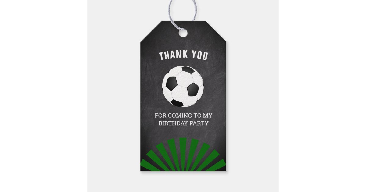 Soccer Birthday Party Thank You Gift Tags | Zazzle