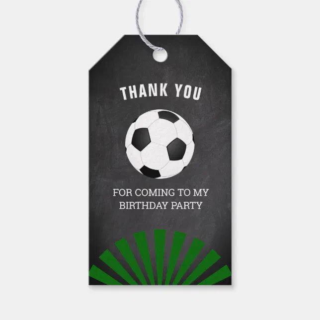 Soccer Birthday Party Thank You Gift Tags | Zazzle