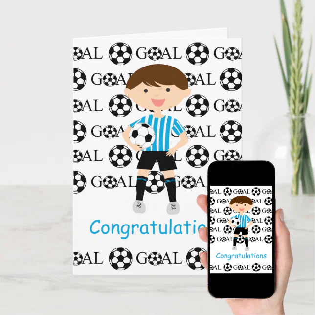 Soccer Boy 1 Congratulations Card | Zazzle