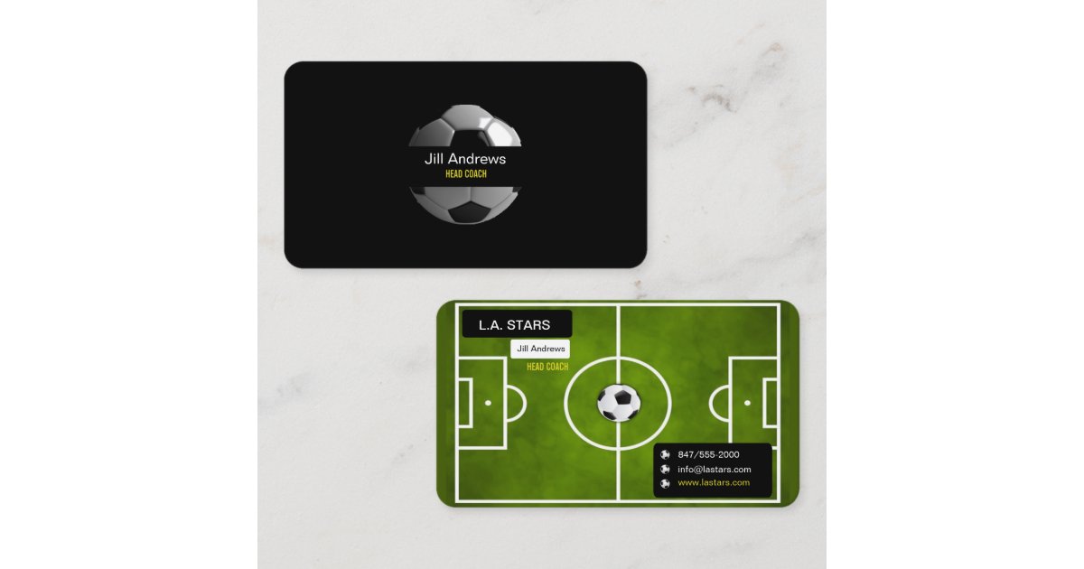 soccer coach business card | Zazzle