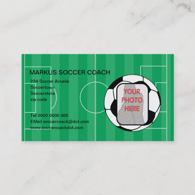 Soccer Coach Photo customizable business cards | Zazzle
