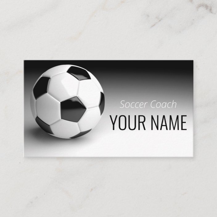 Soccer Coach Player Instructor Stylish Black White Business Card ...