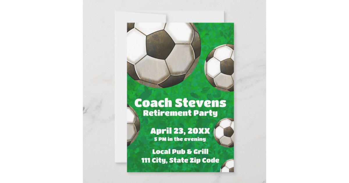 Soccer Coach Retirement Party Invitation | Zazzle