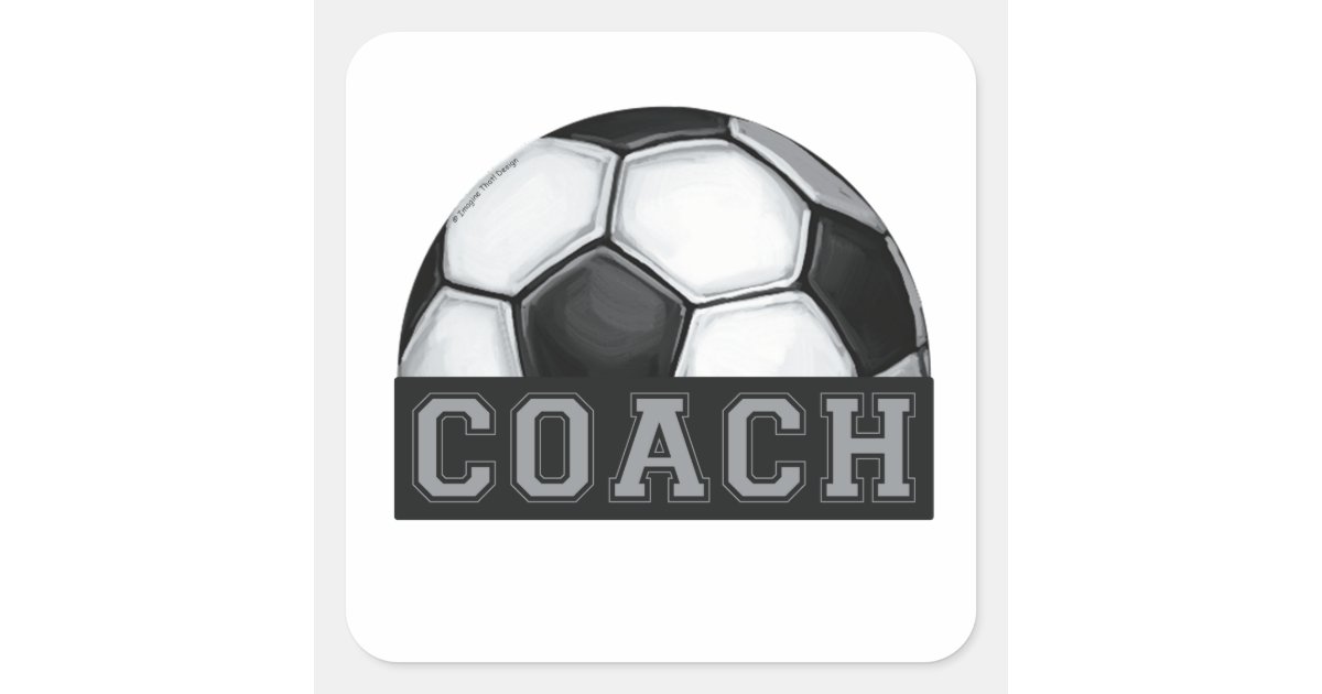 Soccer Coach Square Sticker | Zazzle