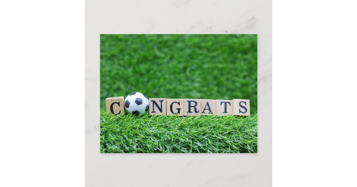 Soccer Congratulations for player and Soccer fan Postcard | Zazzle