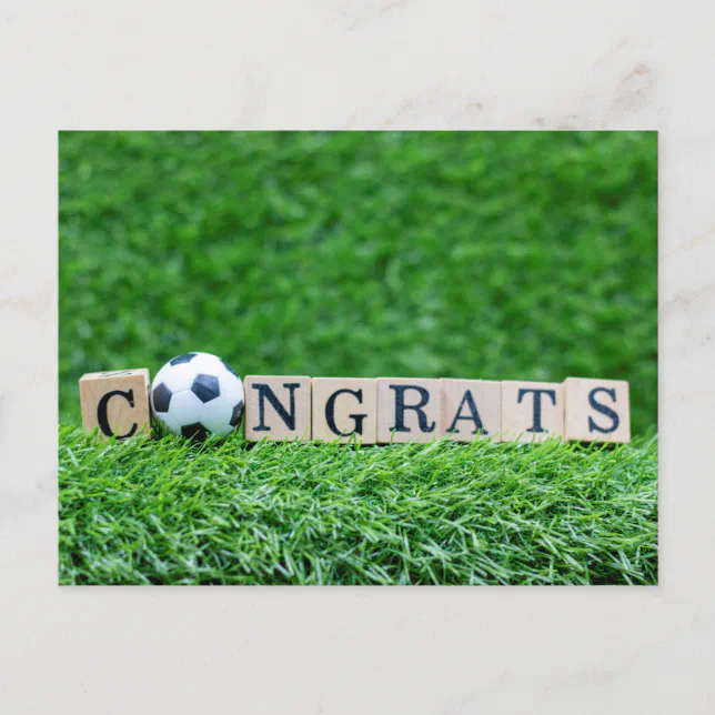 Soccer Congratulations for player and Soccer fan Postcard | Zazzle